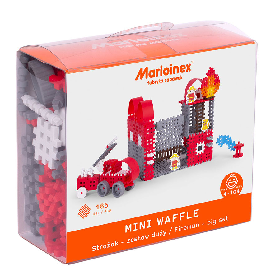 Mini Wafle Konstruktor Strażak 185 el. Klocki konstrukcyjne Zestaw Duży ...